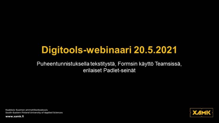 Digitools: Puheentunnistuksella tekstitystä, Formsin käyttö Teamsissä, erilaiset Padlet-seinät ...