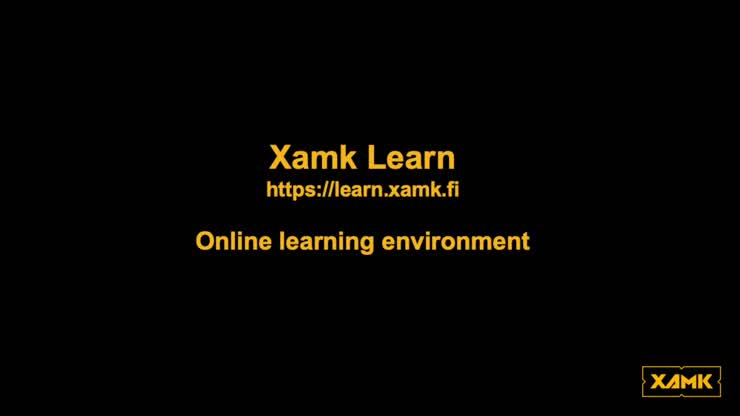 Xamk Learn intro for students